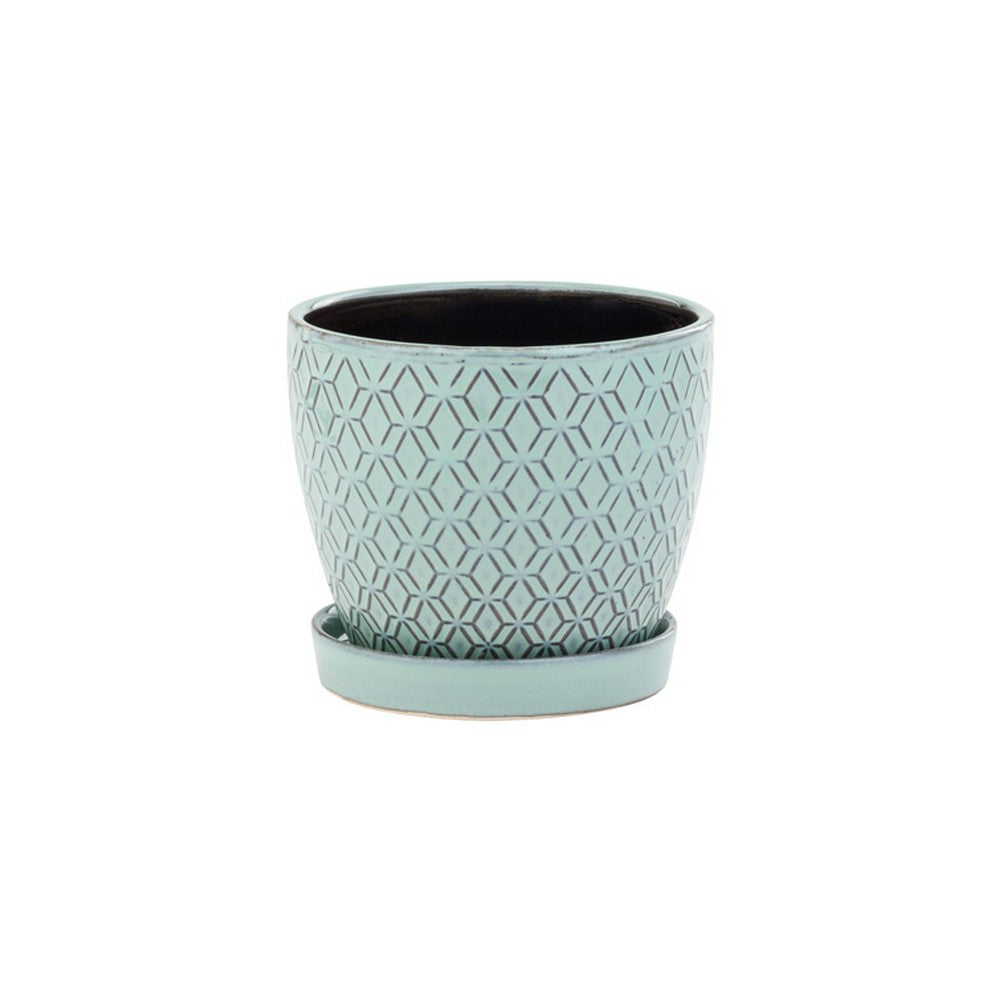 4.5" CERAMIC POT W/ SAUCER-AQUA – North American Wholesale Florist, Inc.