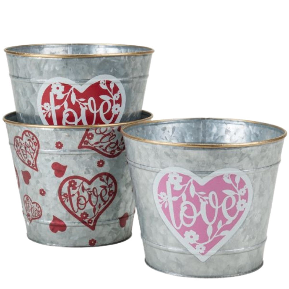 7" ROUND METAL HEART POT/ 3 ASST – North American Wholesale Florist, Inc.