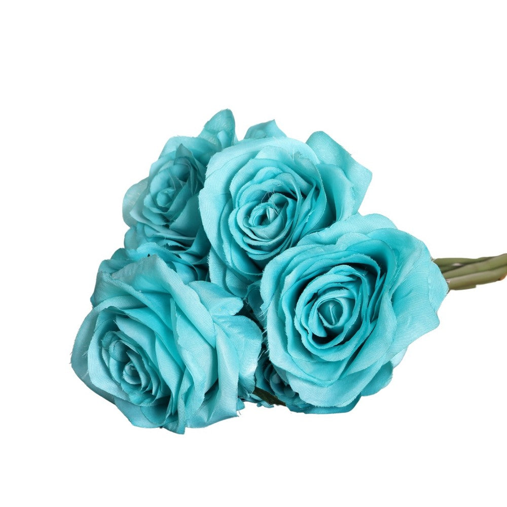 OPEN ROSE BOUQUET X 6/ TEAL – North American Wholesale Florist, Inc.