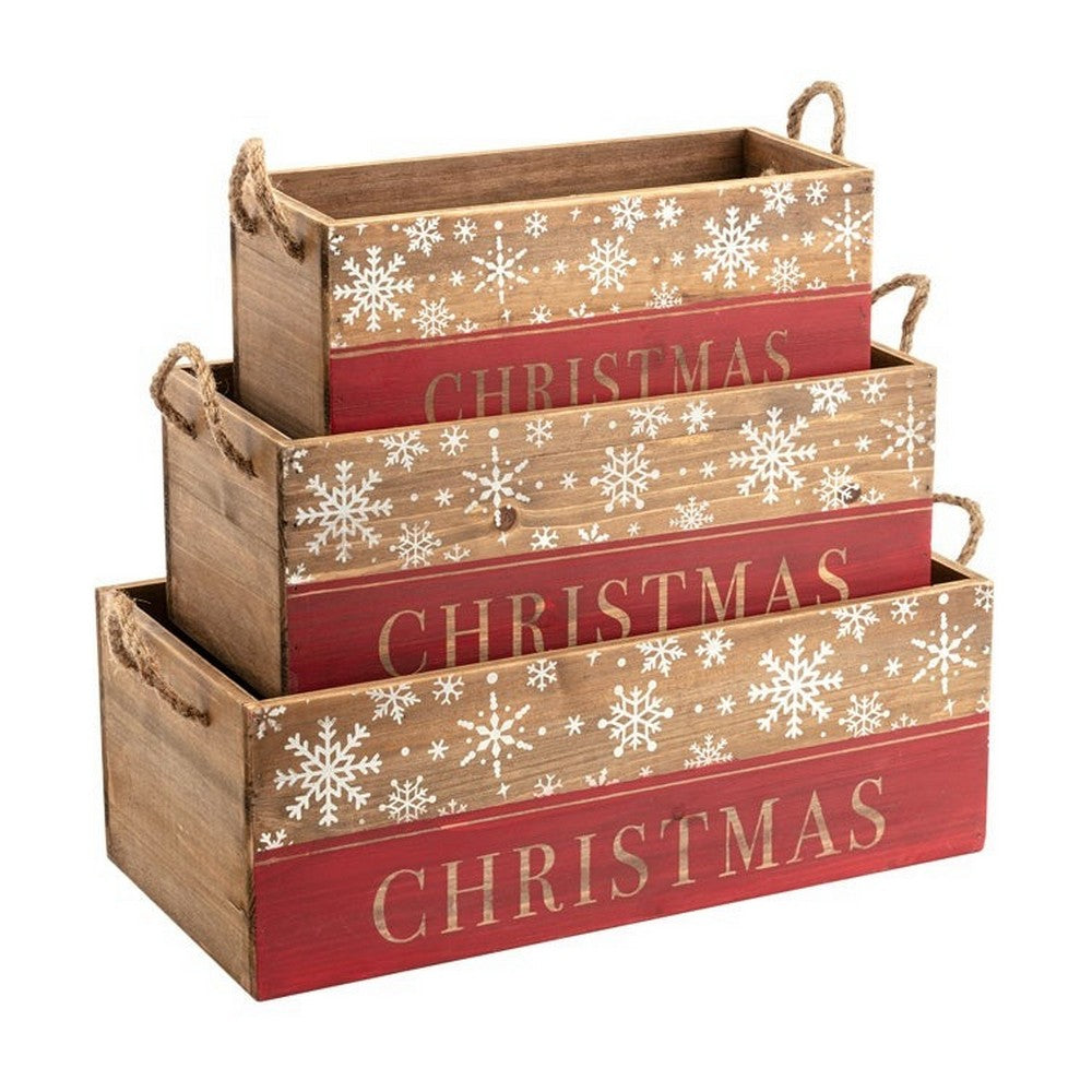 "CHRISTMAS" WOOD BOX W/ SNOWFLAKES – North American Wholesale Florist, Inc.