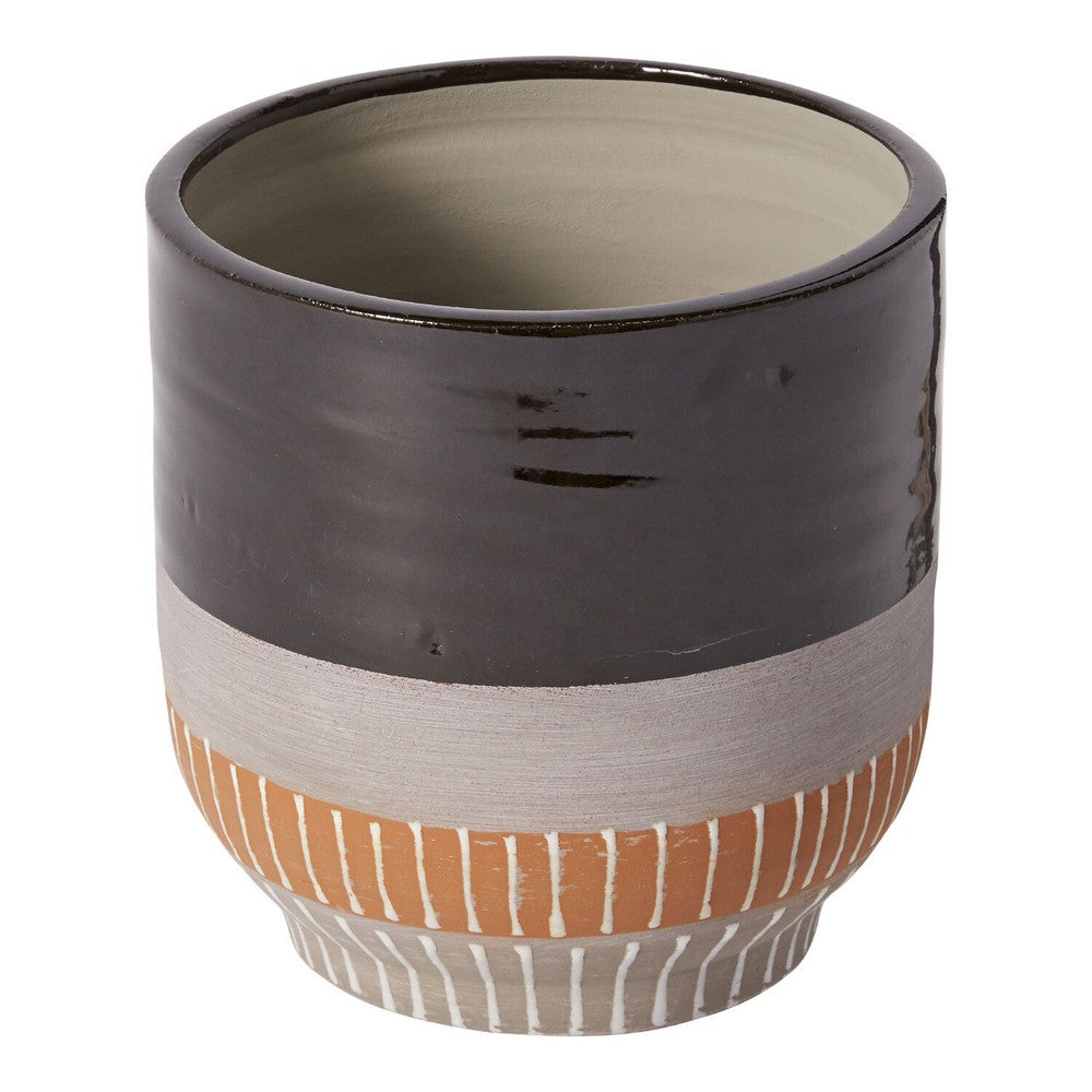 6.75" TICKI POT/ BLACK-GREY-TERRACOT – North American Wholesale Florist ...