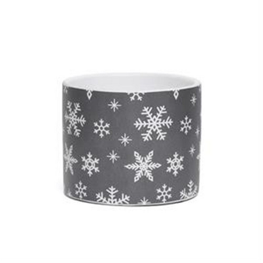 4"X3.25" SCATTERED SNOWFLAKE POT – North American Wholesale Florist, Inc.