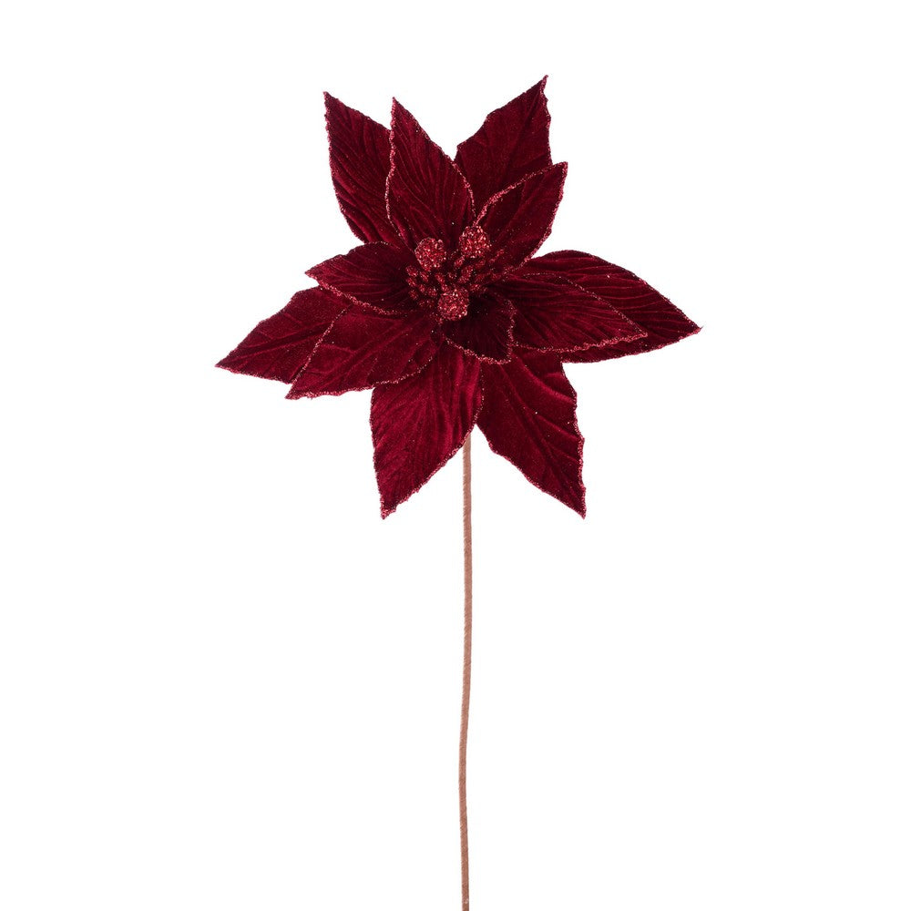 22" VELVET POINSETTIA/ BURGUNDY – North American Wholesale Florist, Inc.